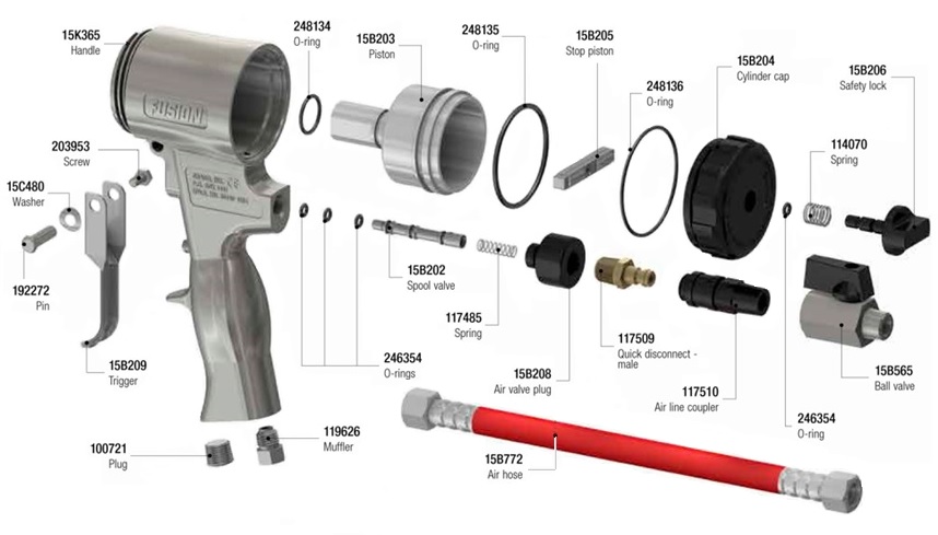 Graco Spray Guns, Fusion Air Purge Gun, Fusion Clear Shot Guns