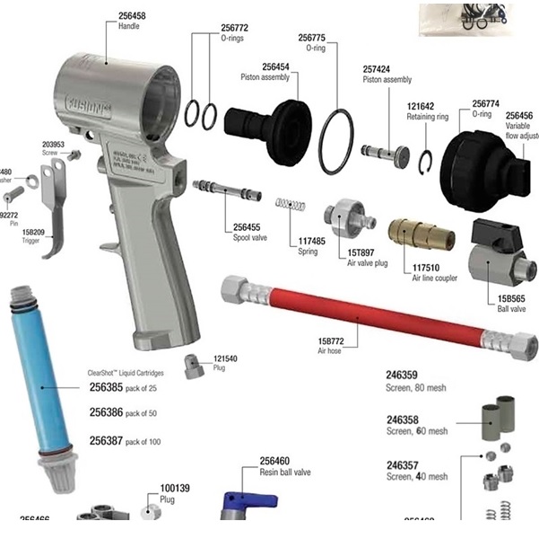 Graco Spray Guns, Fusion Air Purge Gun, Fusion Clear Shot Guns